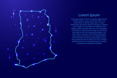 Ghana map from futuristic concentric blue circles Vector Image