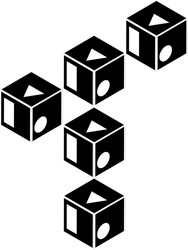 T letter logo symbol cubes lined up in space Vector Image