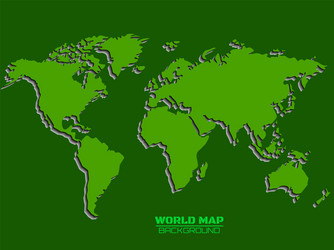 Abstract world map with shadow map of paper Vector Image