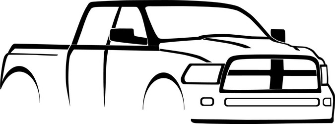 Classic truck panel silhouette Royalty Free Vector Image