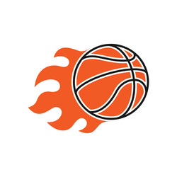 Pickleball fireball cartoon with a flame Vector Image