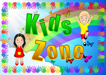 Kids zone backgrounds game banner set Royalty Free Vector