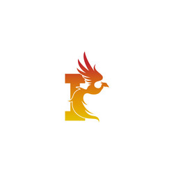 Number 7 icon with phoenix logo design template Vector Image