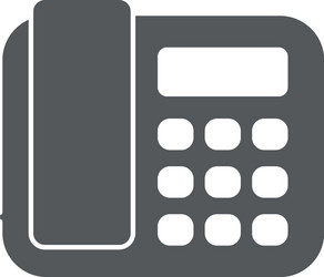 Desk phone icon silhouette style Royalty Free Vector Image