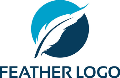 Digital write logo designs template feather Vector Image