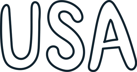 Usa lettering independence day line and fill Vector Image