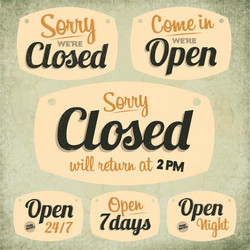 Retro vintage closed sign with grunge effect Vector Image