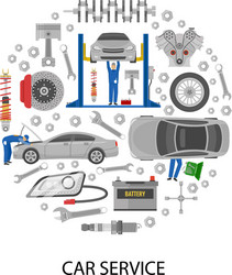Car service auto repair and vehicle spare parts Vector Image