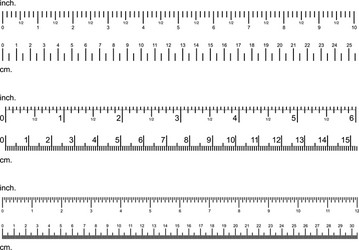 Measurement scale with black marks ruler Vector Image