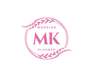 Mk initials letter wedding monogram logos Vector Image