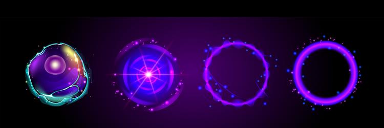 Magic energy effect circles set Royalty Free Vector Image