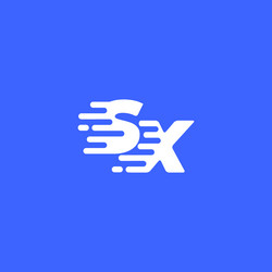 Letter sx fast speed technology modern logo design