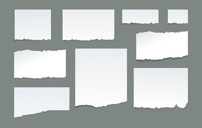 Torn notebook paper ripped edges note sheets Vector Image