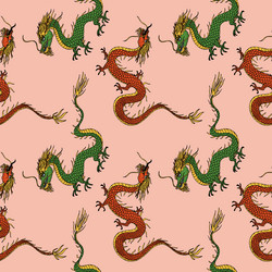 Dragons seamless pattern repeating background Vector Image