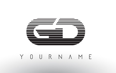 Gd g d black and white horizontal stripes letter Vector Image