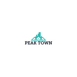 Modern design flat colorful peak town logo Vector Image