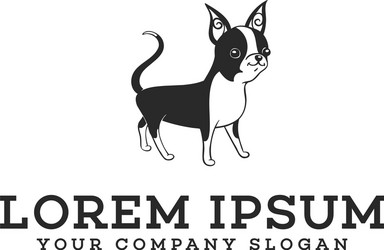 Stand dog logo pet design concept Royalty Free Vector Image