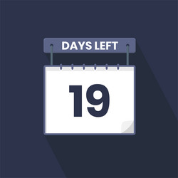 19 days left countdown sales icon days left Vector Image