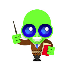 Alien teacher on white background Royalty Free Vector Image