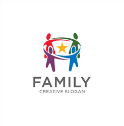 People group family hug logo design graphic Vector Image