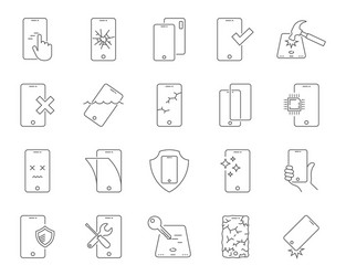 Phone repair icons set Royalty Free Vector Image