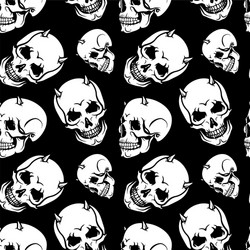 Seamless color pattern with skull Royalty Free Vector Image