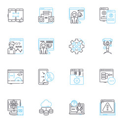 Demographic profiling linear icons set age Vector Image
