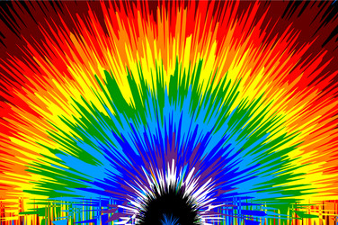 Explosion of rainbow ray lights Royalty Free Vector Image