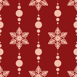 Red maroon snowflake seamless pattern Royalty Free Vector