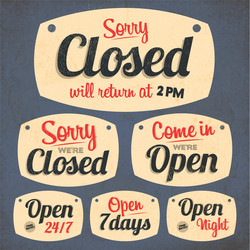Retro vintage closed sign with grunge effect Vector Image