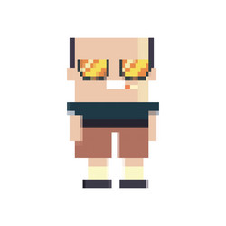 Standing flat 8-bit man Royalty Free Vector Image