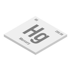 Mercury hg periodic table element Royalty Free Vector Image