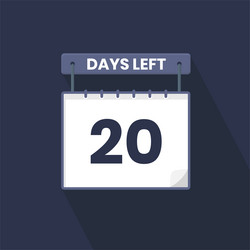 20 days left countdown for sales promotion Vector Image