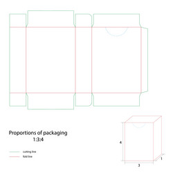 Die-cutting of packaging with cut and fold lines Vector Image
