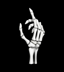 Skeleton hand clenches into a bony fist gesture Vector Image