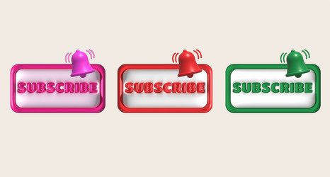 3d subscribe icon subscribe button element Vector Image