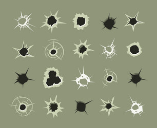 Bullet holes gun shot ragged marks gunshot Vector Image