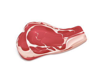 Raw meat sticker on white background Royalty Free Vector