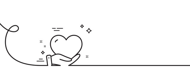 Volunteer care line icon helping hand sign Vector Image