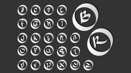 Alphabet letter merging logo collection design Vector Image