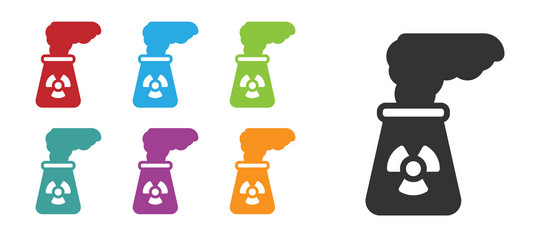 Set nuclear power plant radioactive waste Vector Image