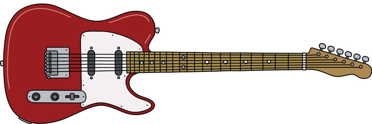 Red electric bass guitar Royalty Free Vector Image