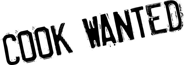 Cook wanted rubber stamp Royalty Free Vector Image