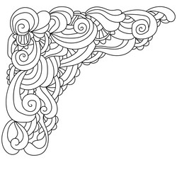 Decorative contour corners with curls and wavy Vector Image