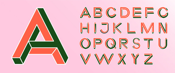 Impossible shape font Royalty Free Vector Image