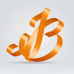 Silk ribbon letter abc Royalty Free Vector Image