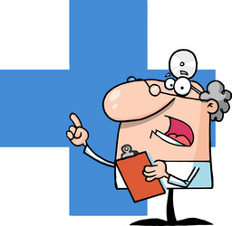 Cartoon male doctor holding a clipboard Royalty Free Vector