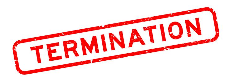 Grunge green terminated word rubber seal stamp Vector Image