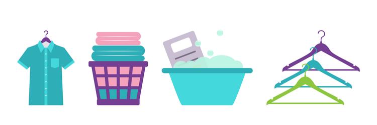 Laundry items and object as clothes washing Vector Image