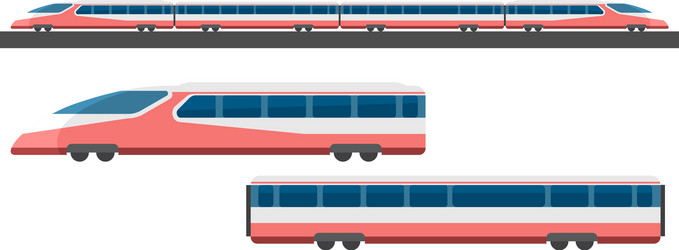 Panorama or side view train locomotive Royalty Free Vector